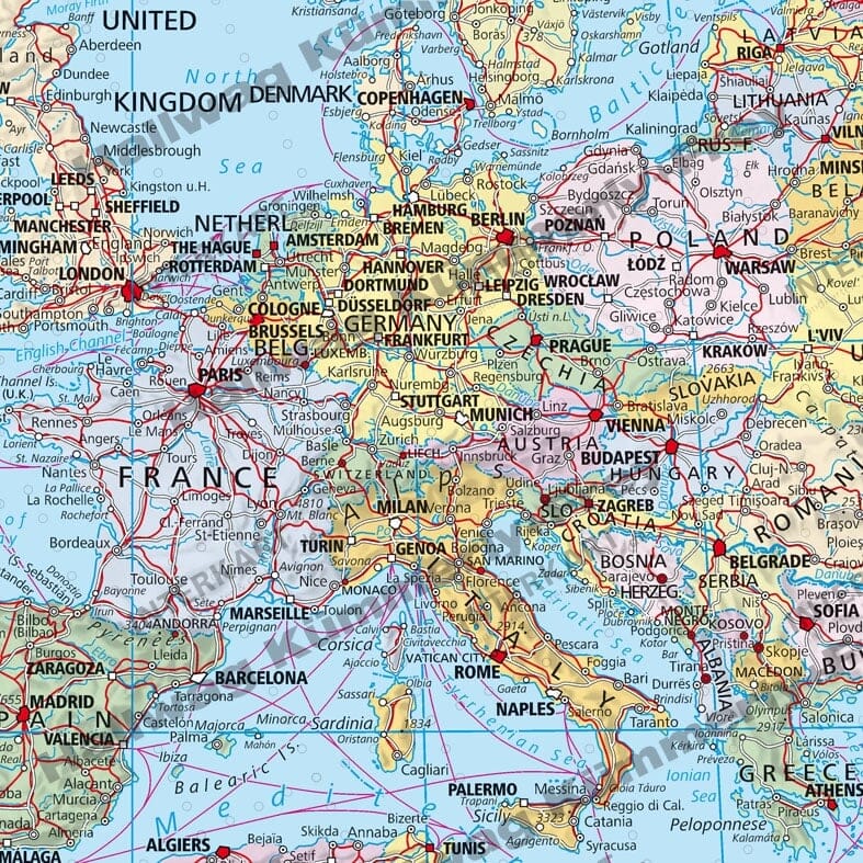 Politische Weltkarte Mit Maßstab