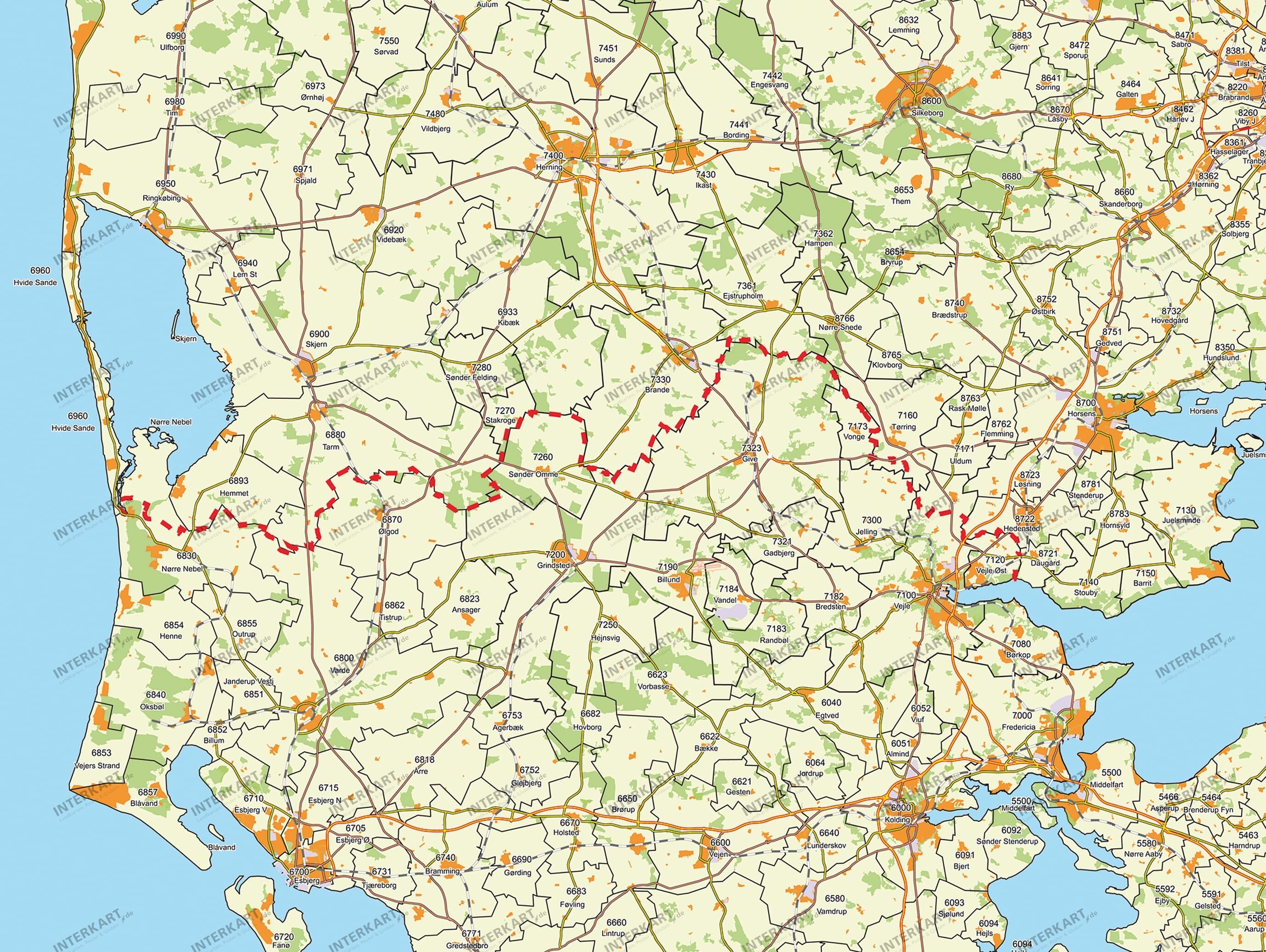 Denmark Zip Code Example - texas 7
