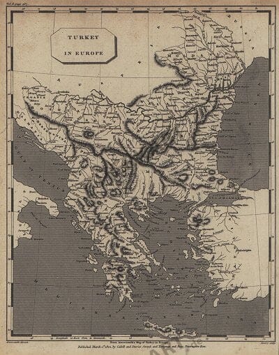 1802 - Turkey in Europe - old historical map