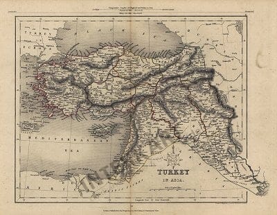 1850 - Turkey in Asia - old historical map