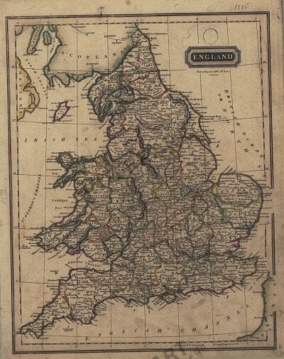 1825 - England - old historical map
