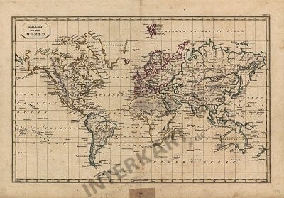 1846 - Chart of the World (Replica) - old historical map