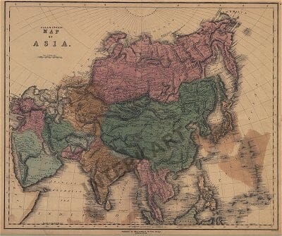 1840 - Map of Asia - old historical map