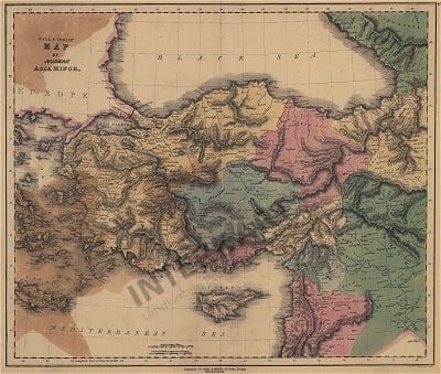 1840 - Map of Modern Asia Minor - alte historische Karte