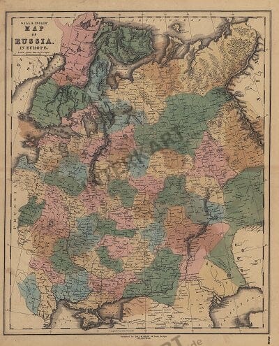 1840 - Map of Russia in Europe - alte historische Karte