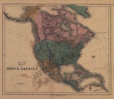 1840 - Map of North America (Replica) - old historical map