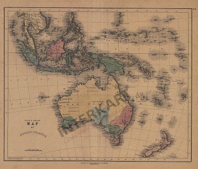 1840 - Map of Asiatic Islands - old historical map