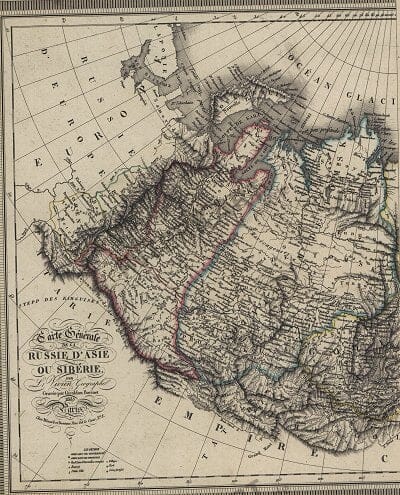 1825 - Russia and Siberia (West) - old historical map