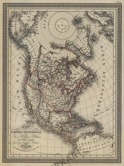 1825 - North America - old historical map