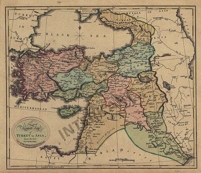 1801 - New and Accurate Map of Turkey in Asia - old historical map