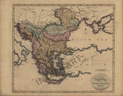 1801 - New and Accurate Map of Turkey in Europe - antikke historiske kort