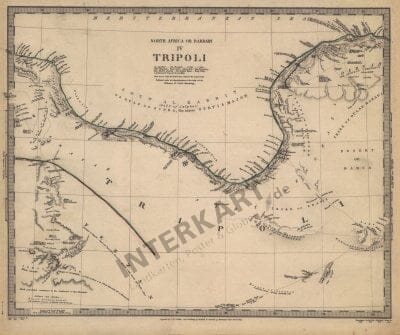1837 - Tripoli - old historical map