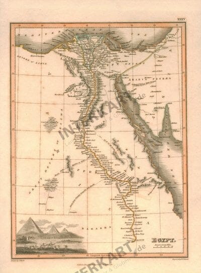 1823 - Egypt - old historical map