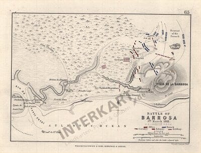 1811 - Battle of Barossa (Replica) - old historical map