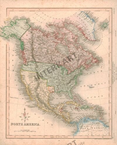 1839 - North America (Replica) - old historical map