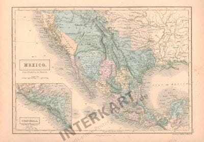 1854 - Mexico (Replica) - old historical map