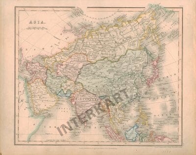1838 - Asia - old historical map