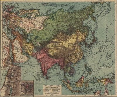 1905 - Asia - old historical map