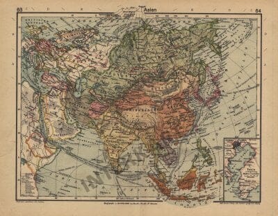 1933 - Asia - old historical map