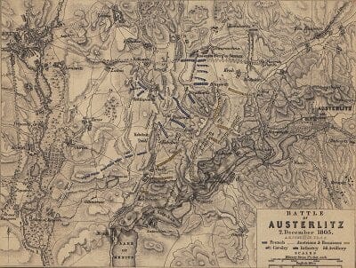 1805 - Battle of Austerlitz (Replica) - old historical map