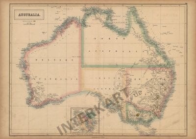 1854 - Australia - old historical map