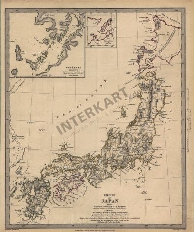 1835 - Japan - old historical map