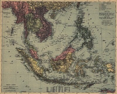 1905 - Asia - old historical map