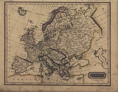 1825 - Europa - alte historische Karte