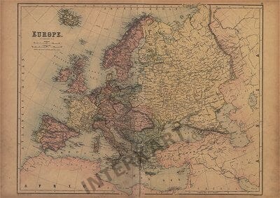 1865 - Europe (Replica) - old historical map