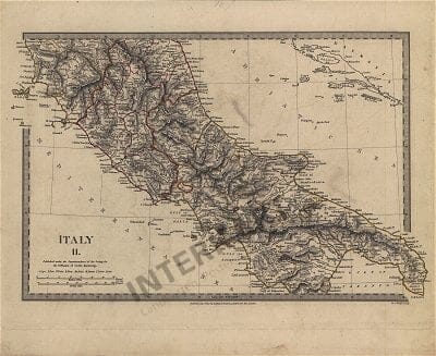 1830 - Italy II - old historical map