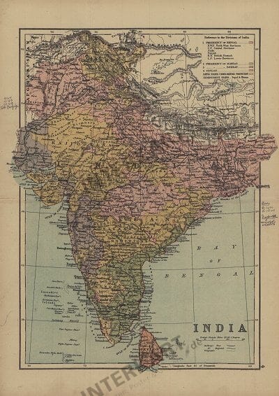 1849 - India - old historical map