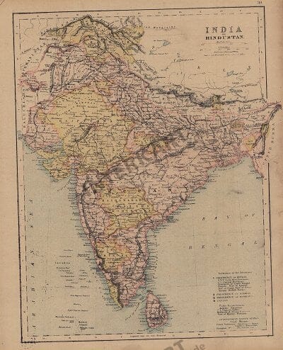 India or Hindustan (Replicat) - old historical map