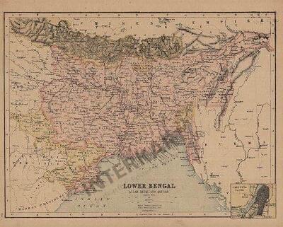 1890 - Lower Bengal (Replicat) - old historical map