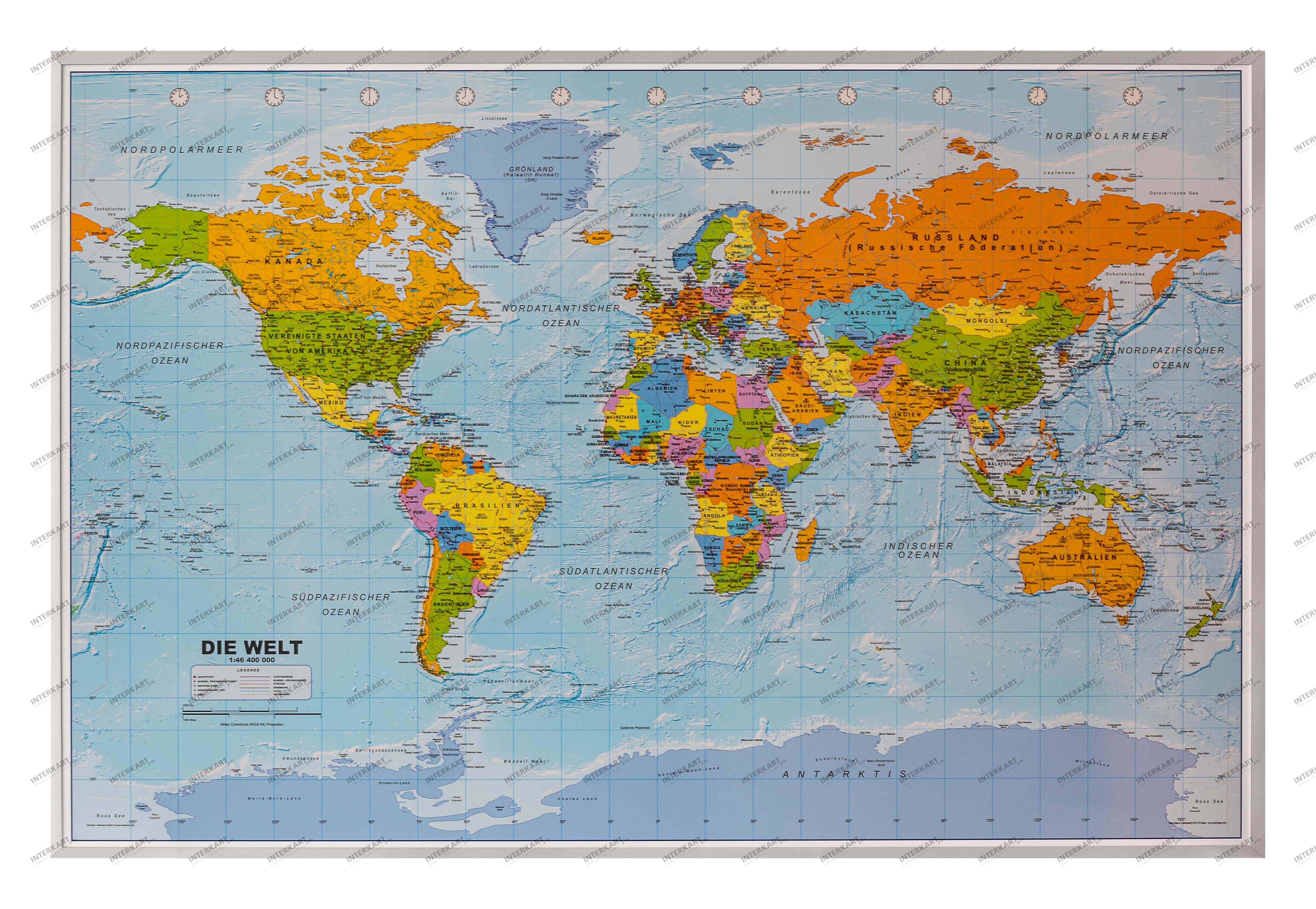 Politische Weltkarte Mit Maßstab