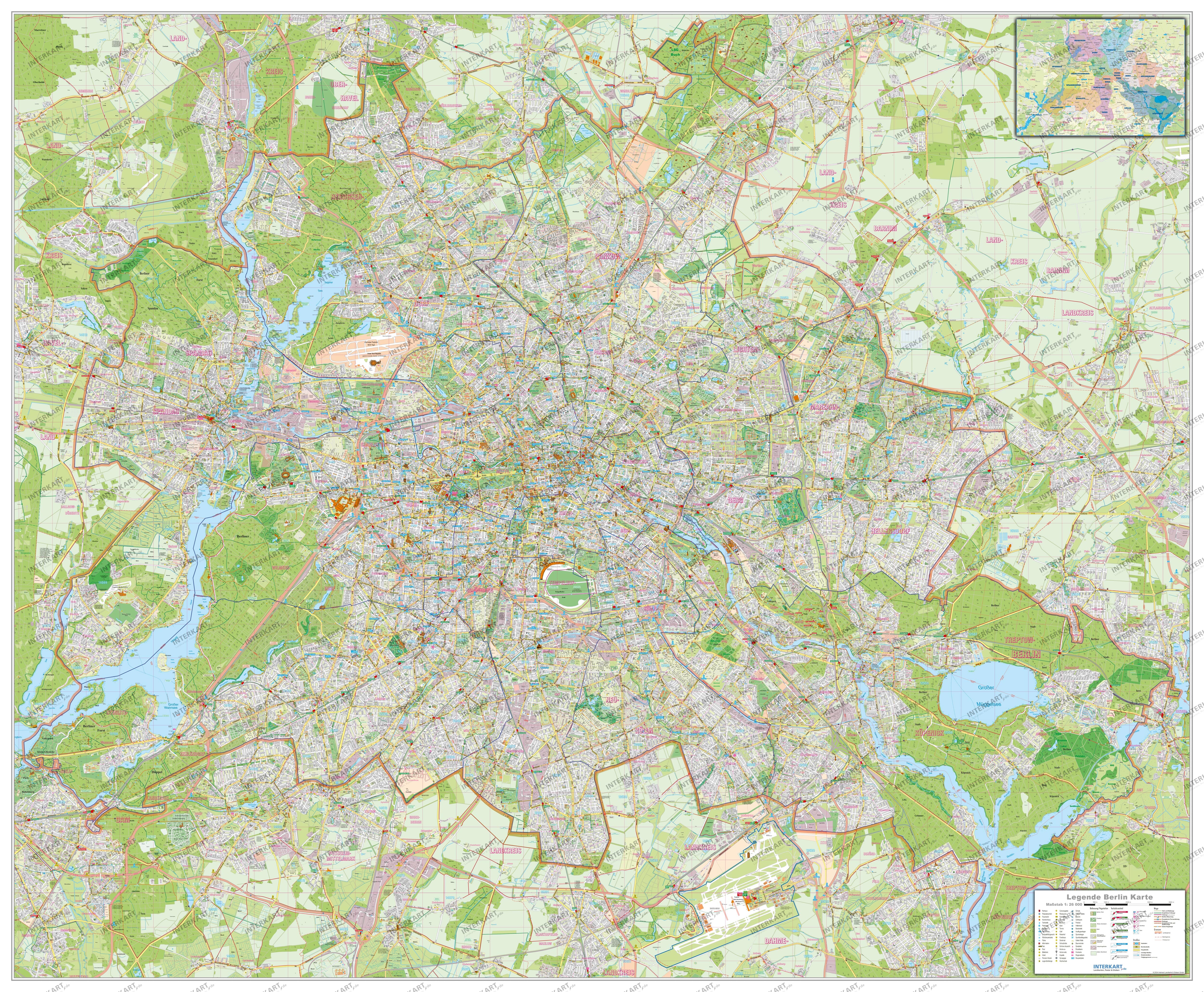 Berlin map with districts