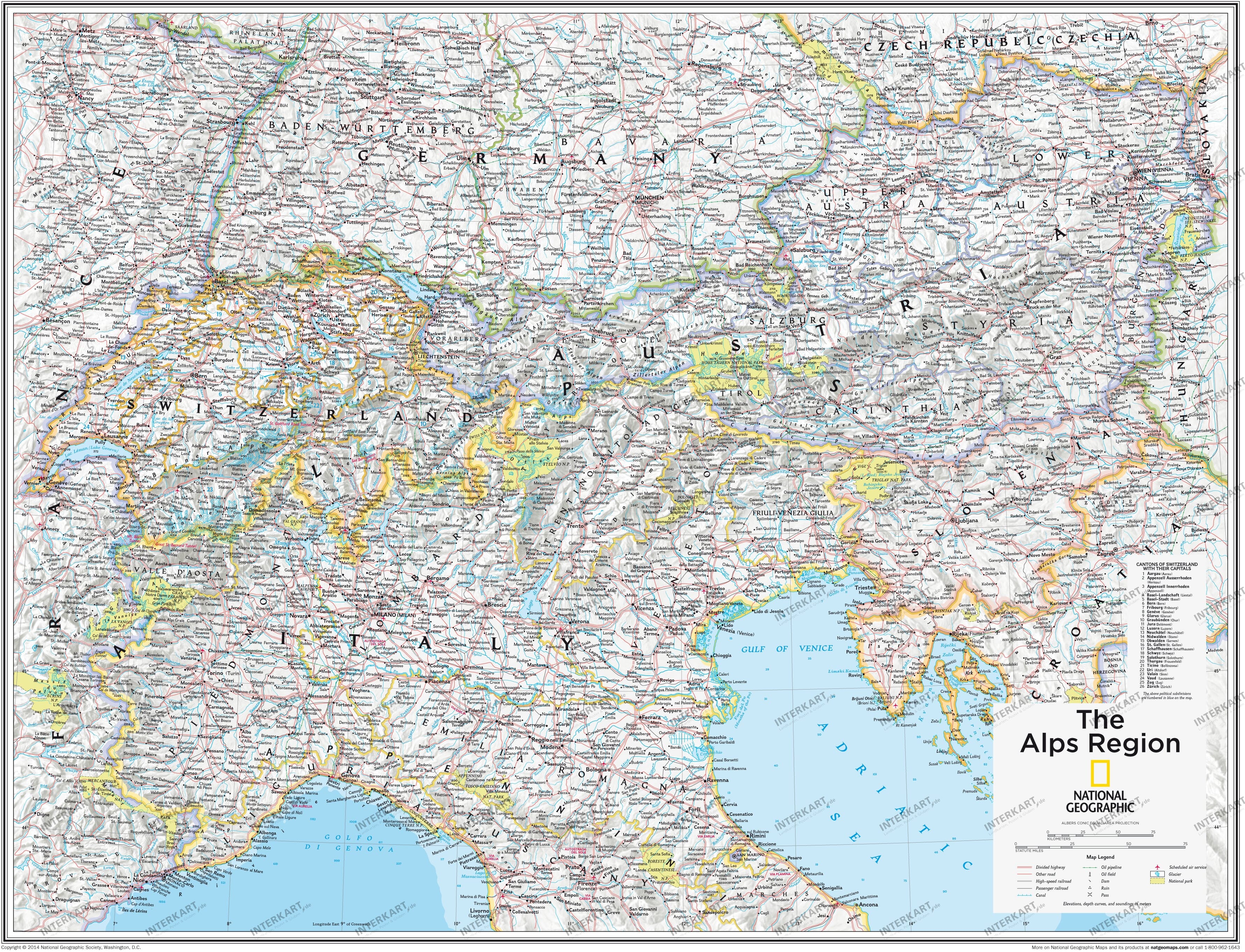 NGS Alps Wall Map