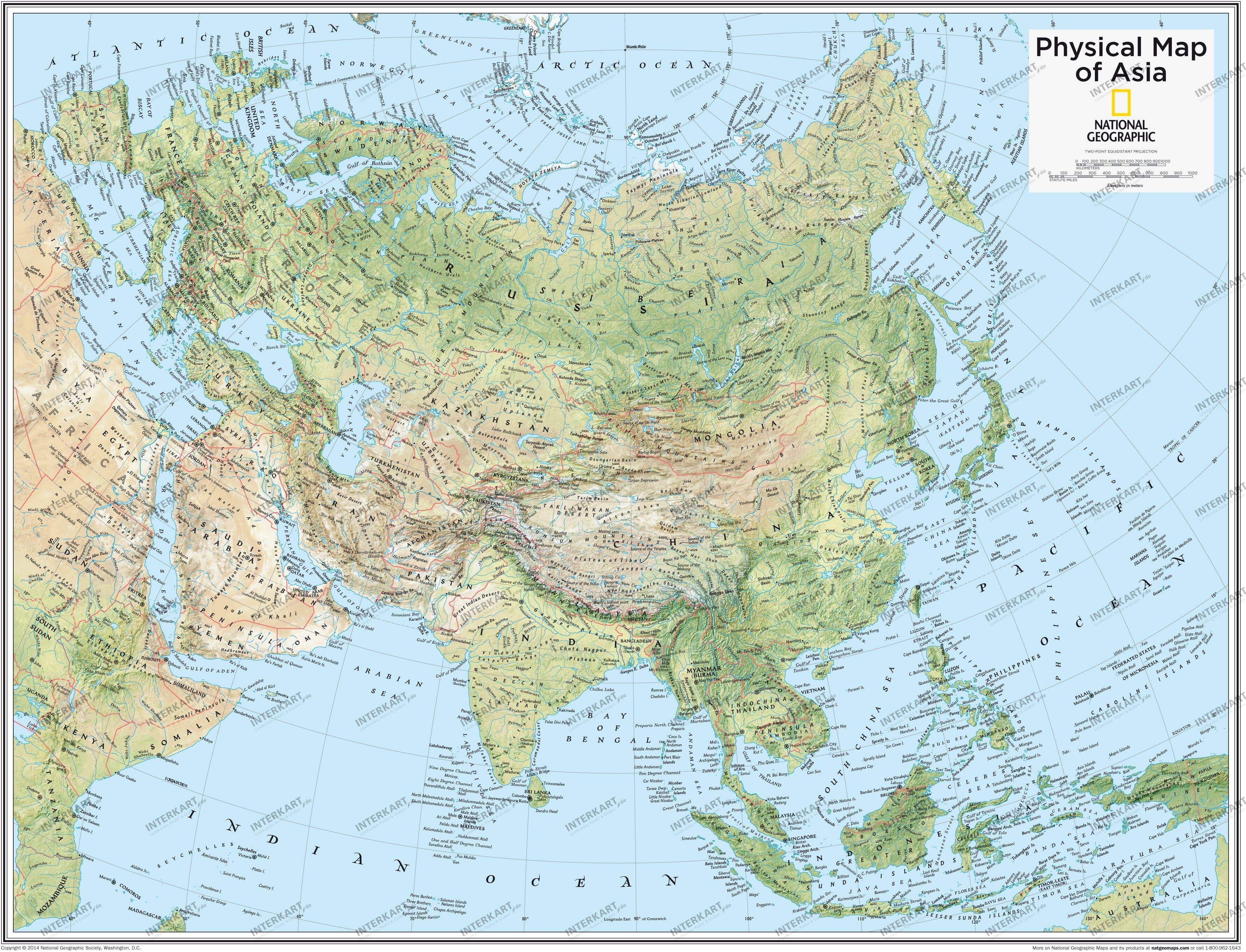 Physische Karte Des Sayan Gebirges