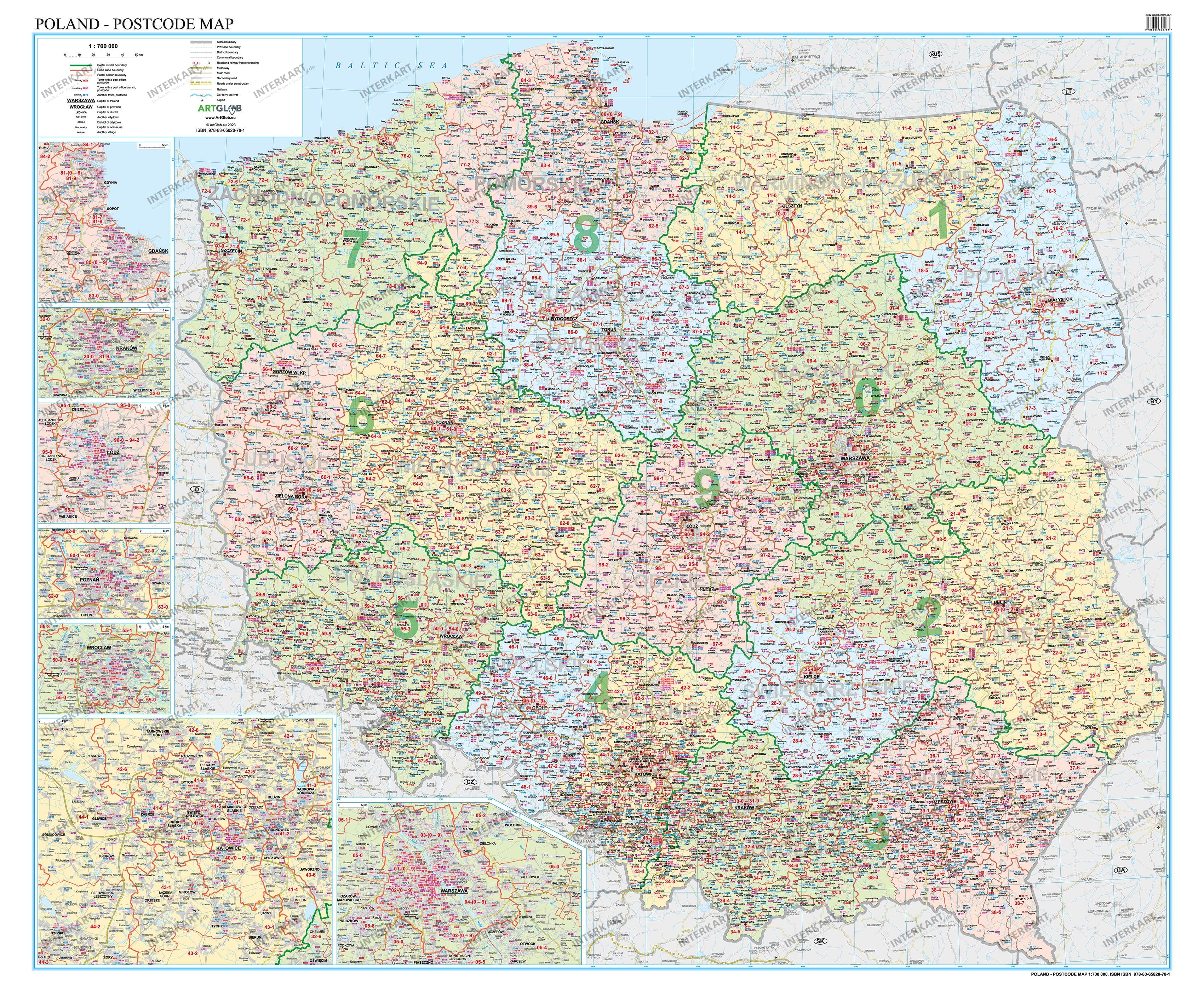 Postleitzahlenkarte Polen