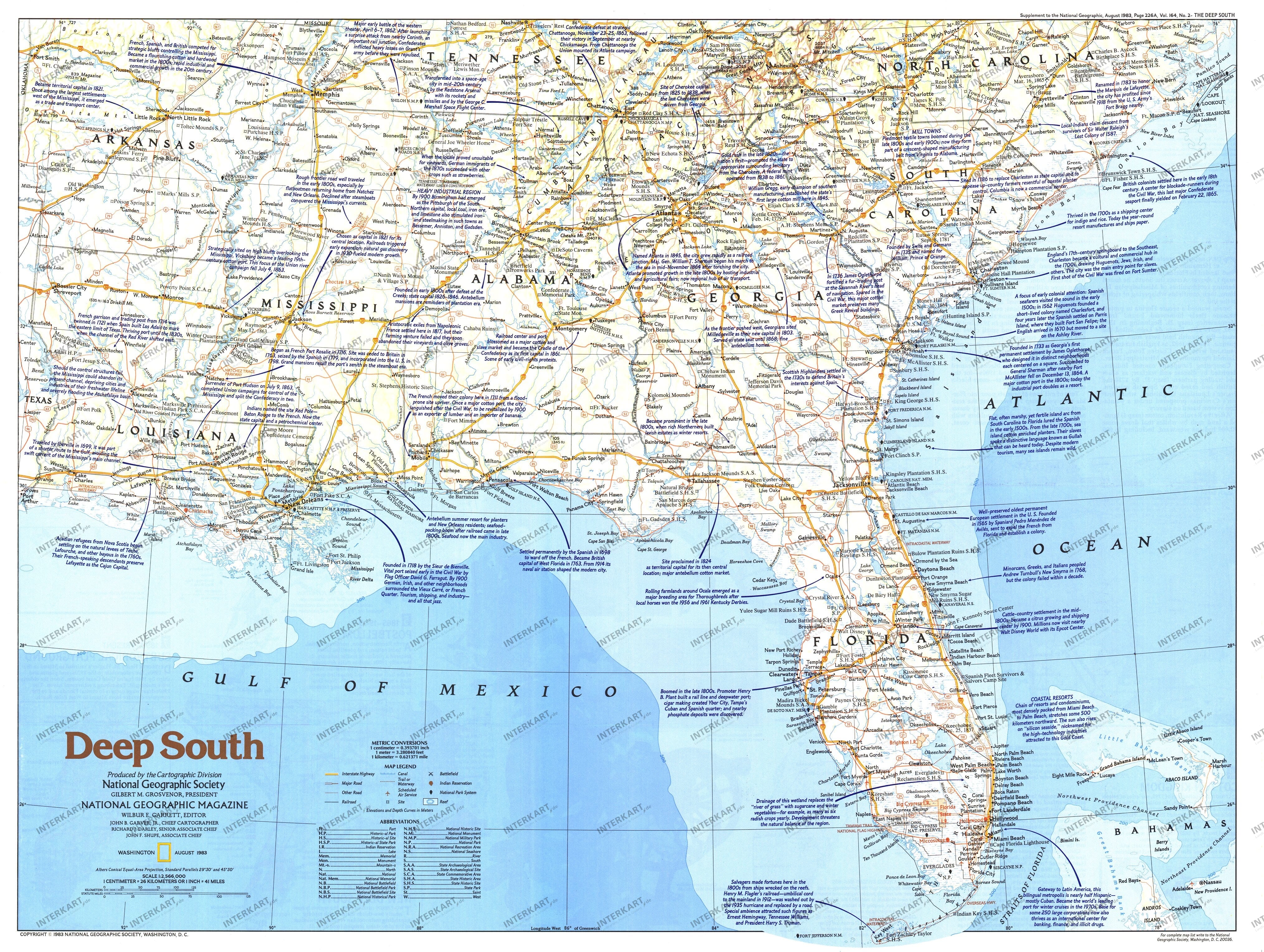 1983 Deep South Map Side 1